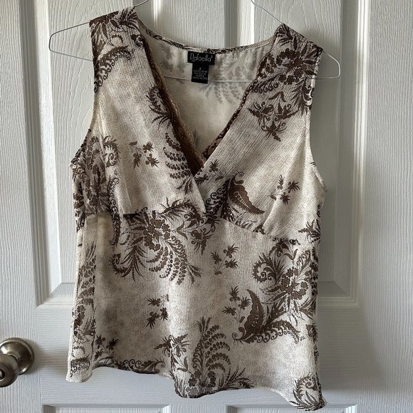 Rafaella | Tops | Rafaella Tan And Brown Blouse | Poshmark
